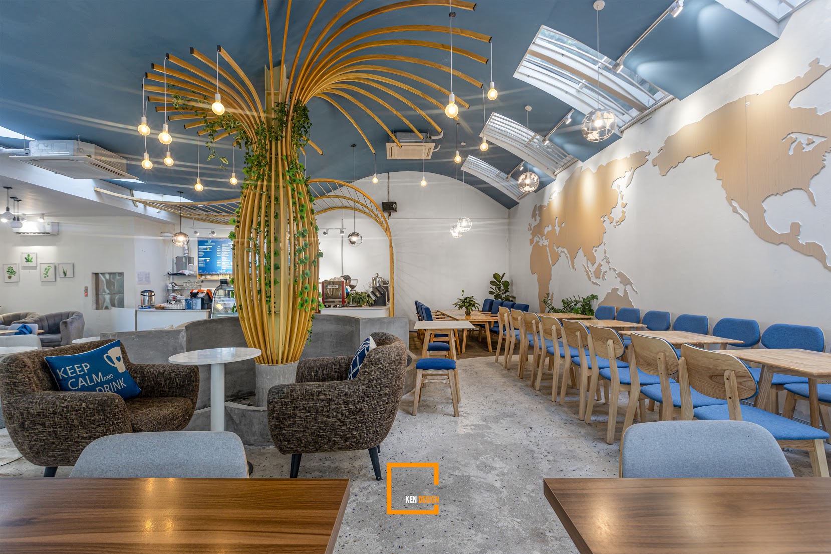 Thi công quán cafe EE Coffee: sáng tạo, độc đáo và cuốn hút