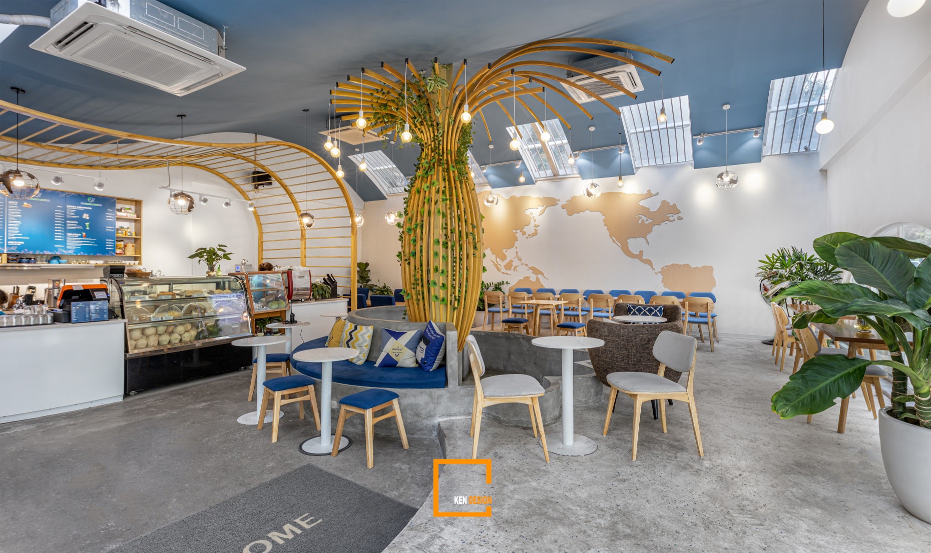 Thi công quán cafe EE Coffee: sáng tạo, độc đáo và cuốn hút